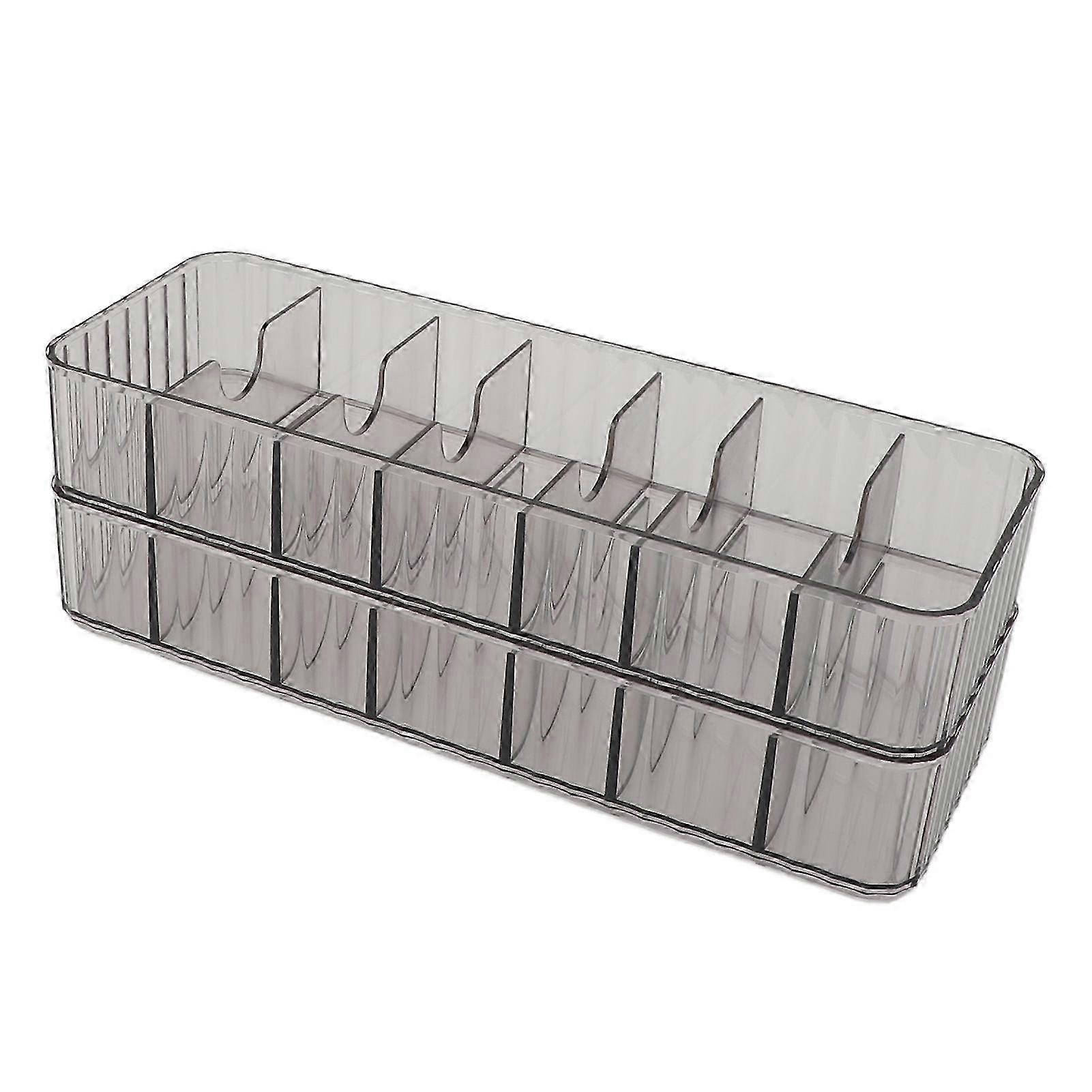 Data Cable Storage Box Multi Compartment Clear Stackable Remote Control ...