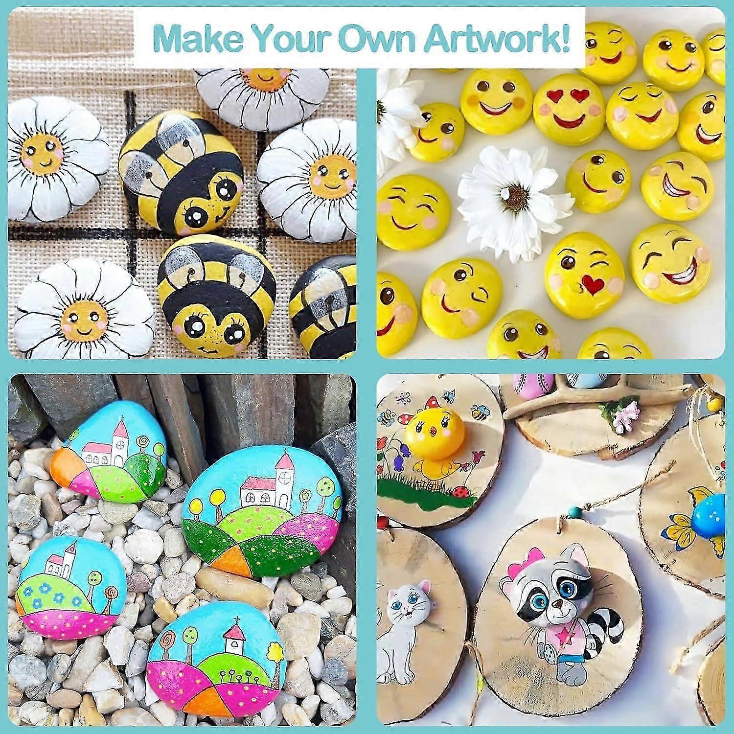 Painting Rocks, River Rocks for Kids Painting, 2-3 Inch Large Flat ...