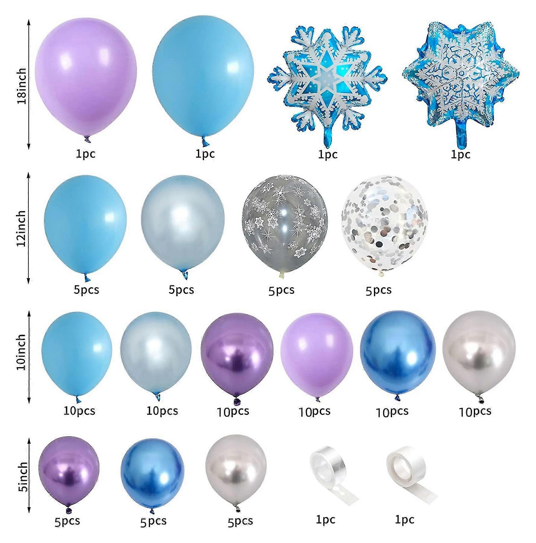 Snow Queen Elsa Theme Party Balloon Set Blue Balloon For Birthday ...