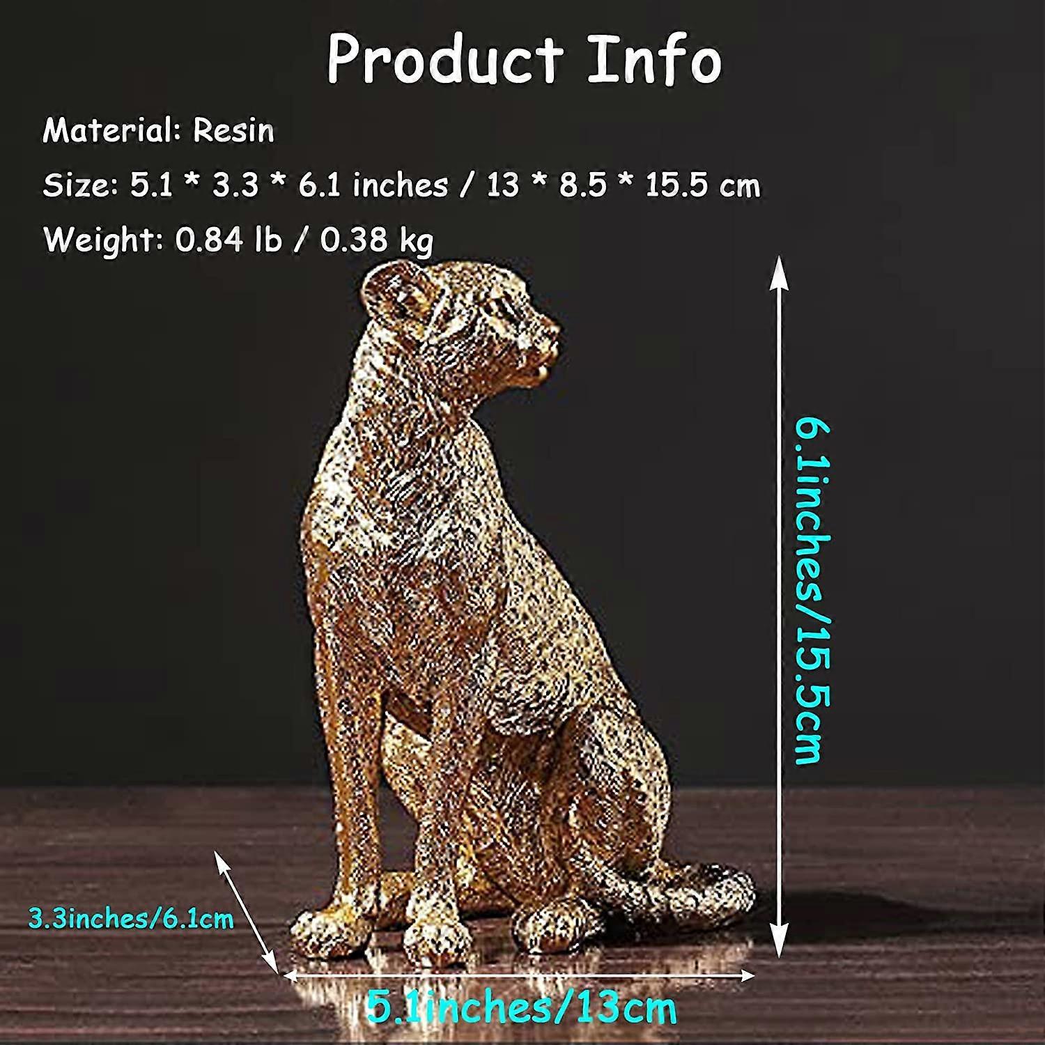 Modern Polyresin Cheetah Figurine Home Decor (Sitting, Golden) | Fruugo UK
