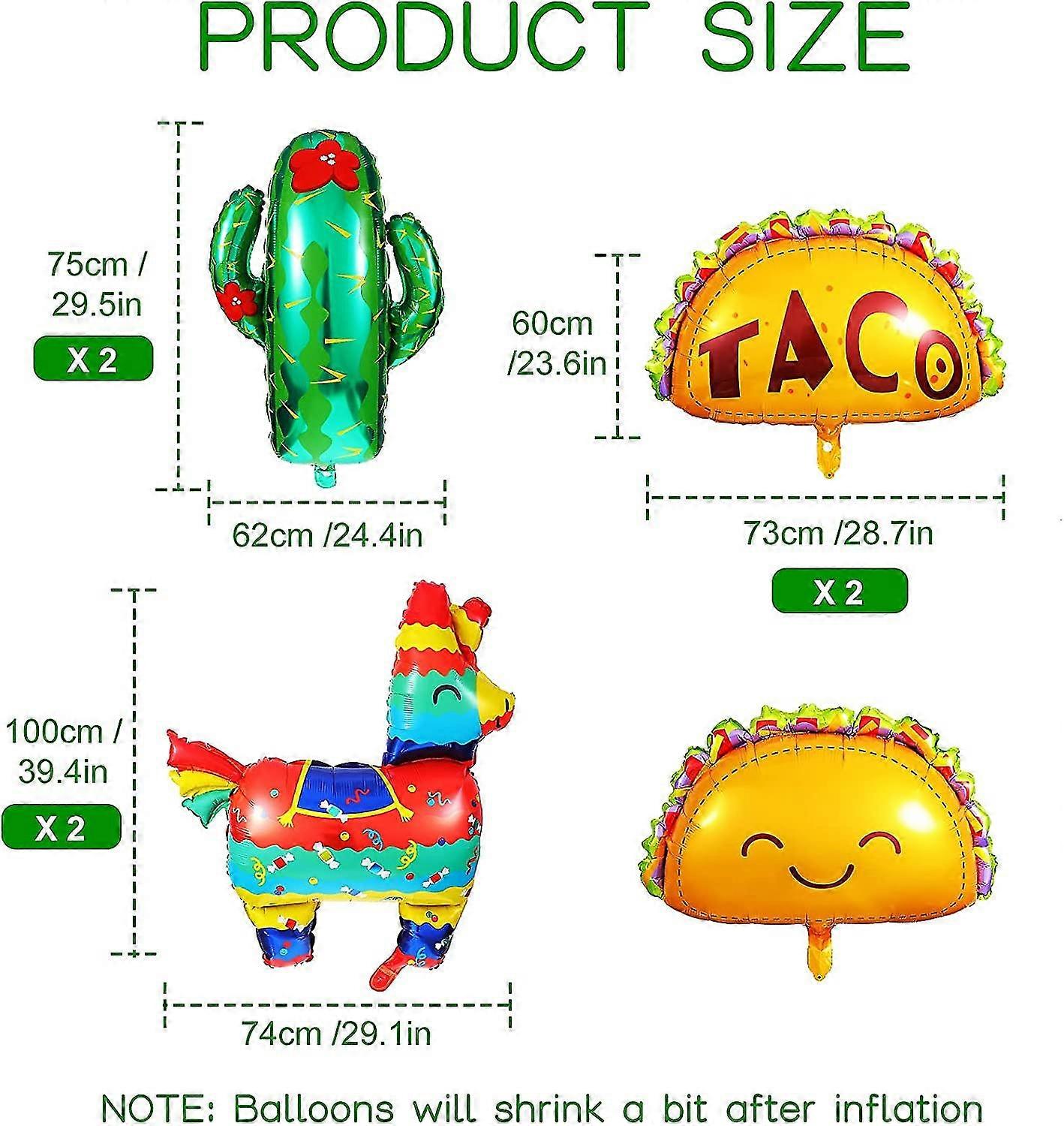 6 Pieces Mexican Fiesta Theme Balloons For Party Decorations G | Fruugo UK