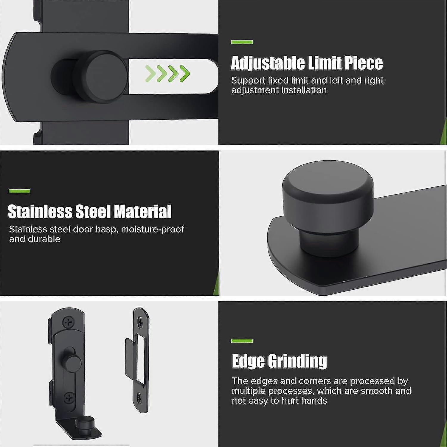 Barn Door Lock, Flip Door Sliding Latch, 90 Degree Stainless Steel ...