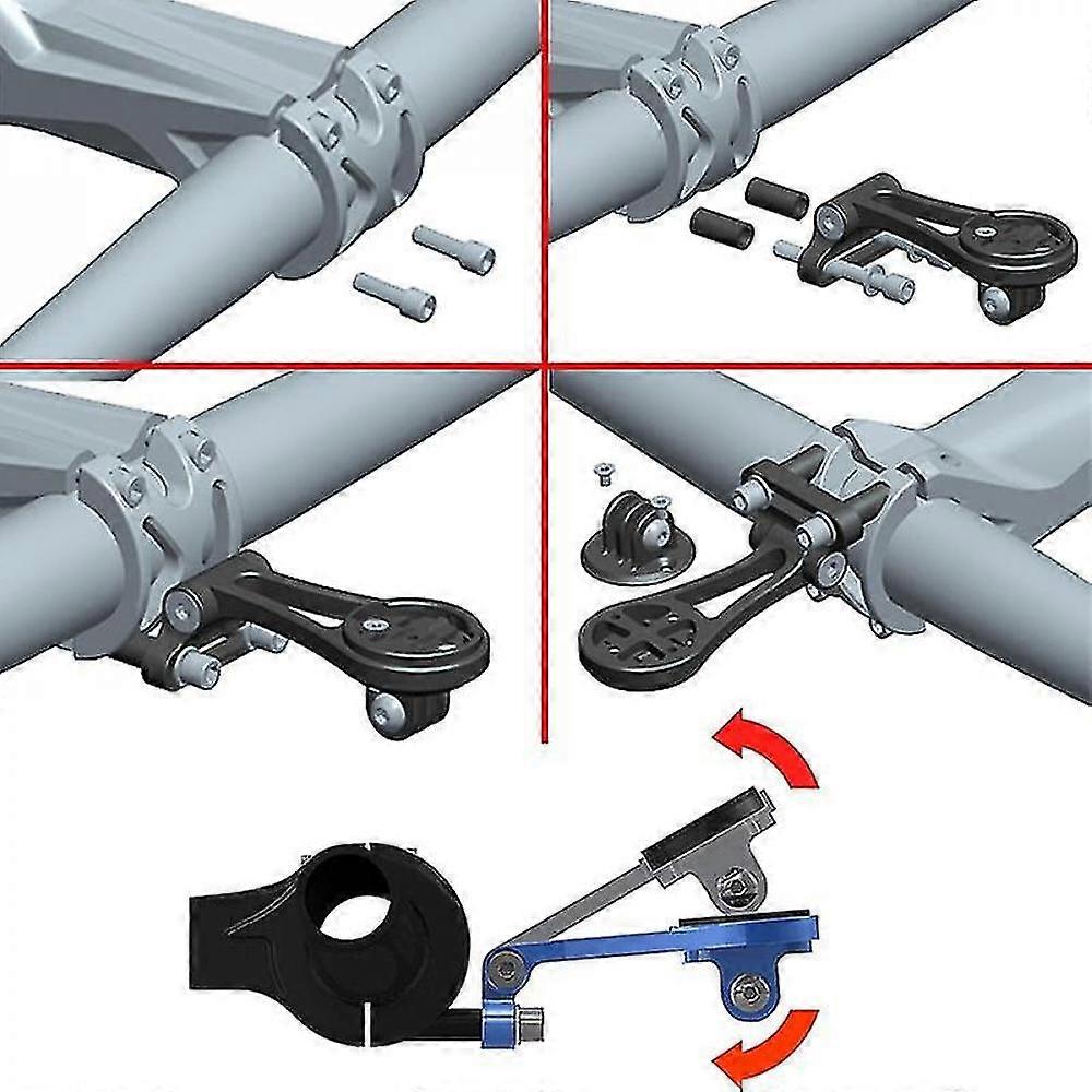 Teyssor Adjustable Out Front Bike Computer Combo Extended Mount For ...