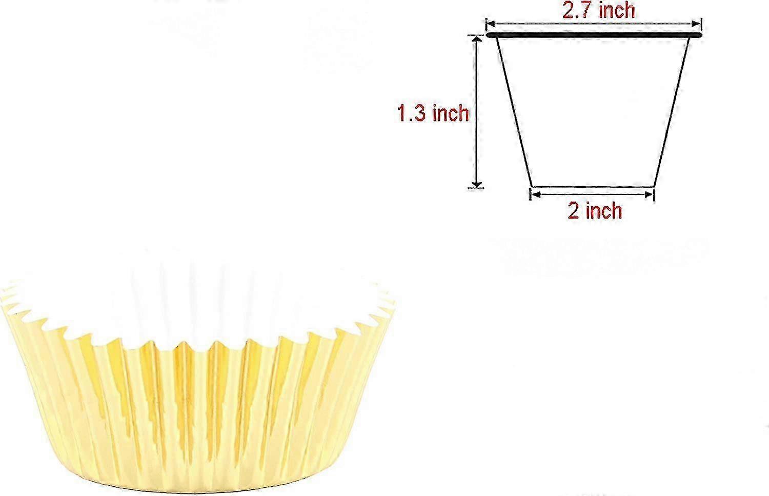 200 Gold Foil Cupcake Liners, Standard Baking Cups for Party Wedding ...