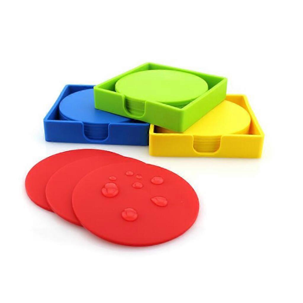 7pcs Rubber Silicone Hot Drink Coasters Round Place Mat Cup Holder ...