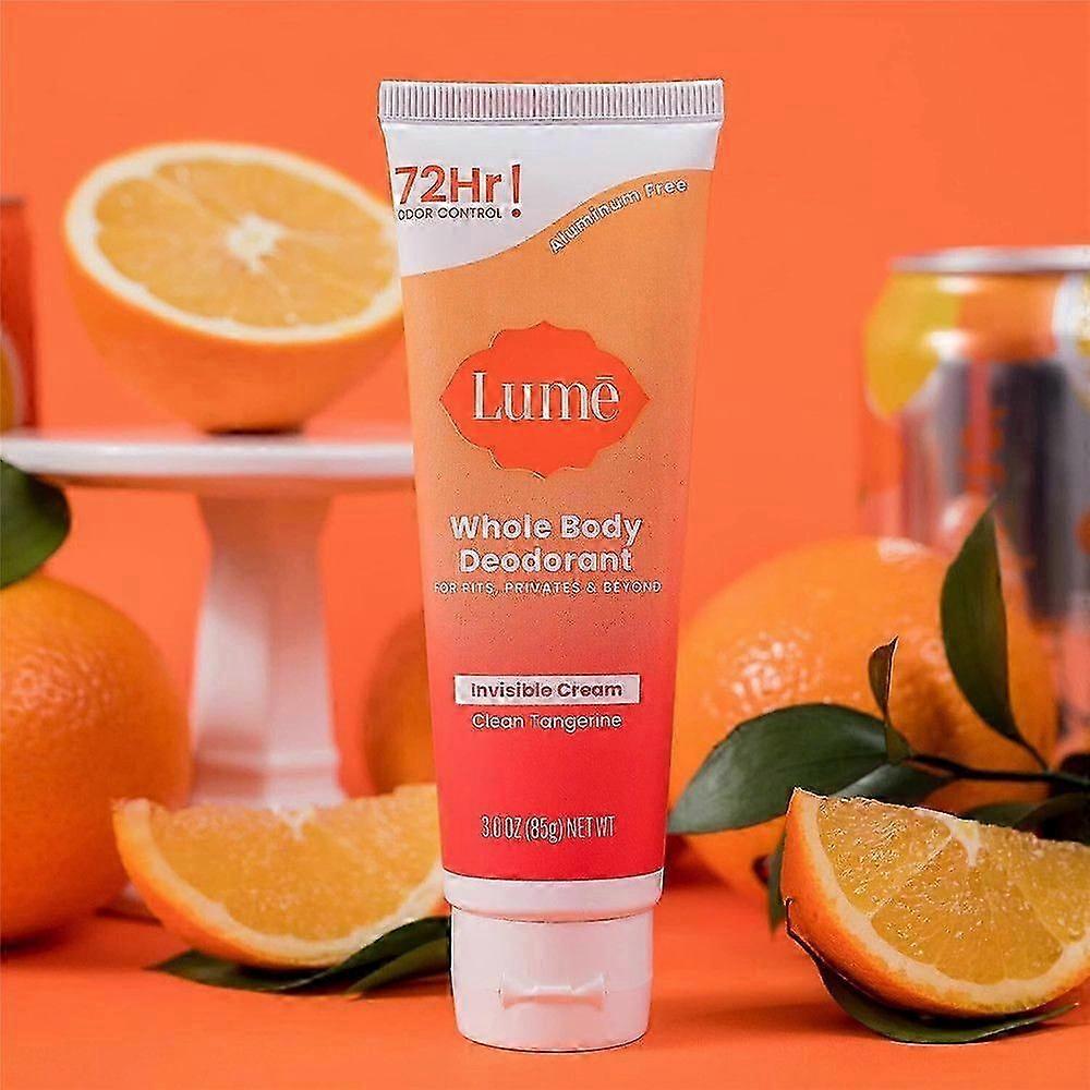 Lume Whole Body Deodorant Cream Clean Tangerine Skin Safe 72Hr Odor ...