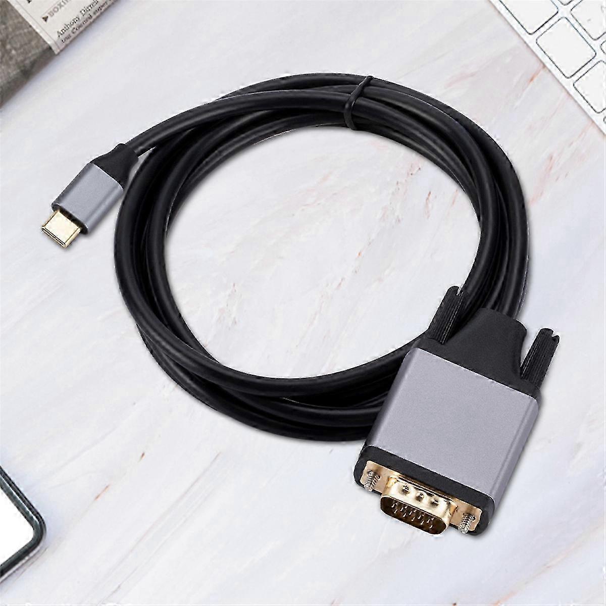 TYPE C to VGA Cable USB 3.1 to VGA Adapter 10Gbps HD Screen Cord for PC ...
