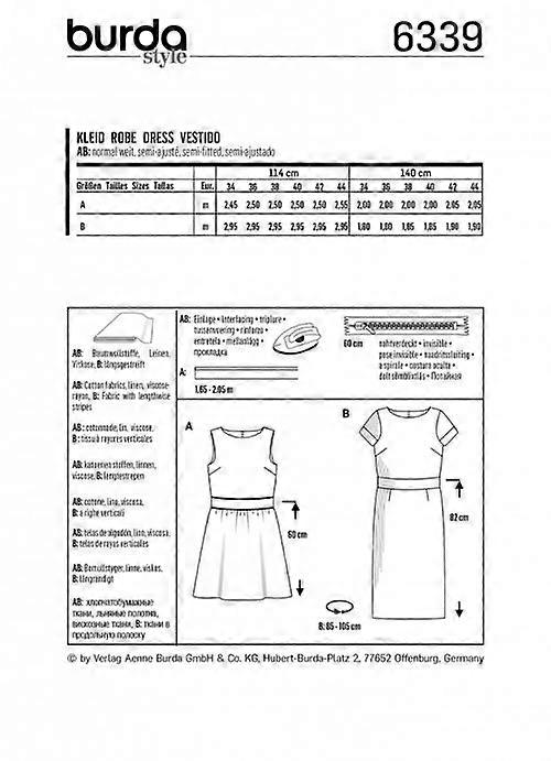 Burda Paper Sewing Pattern 6339 | Fruugo UK