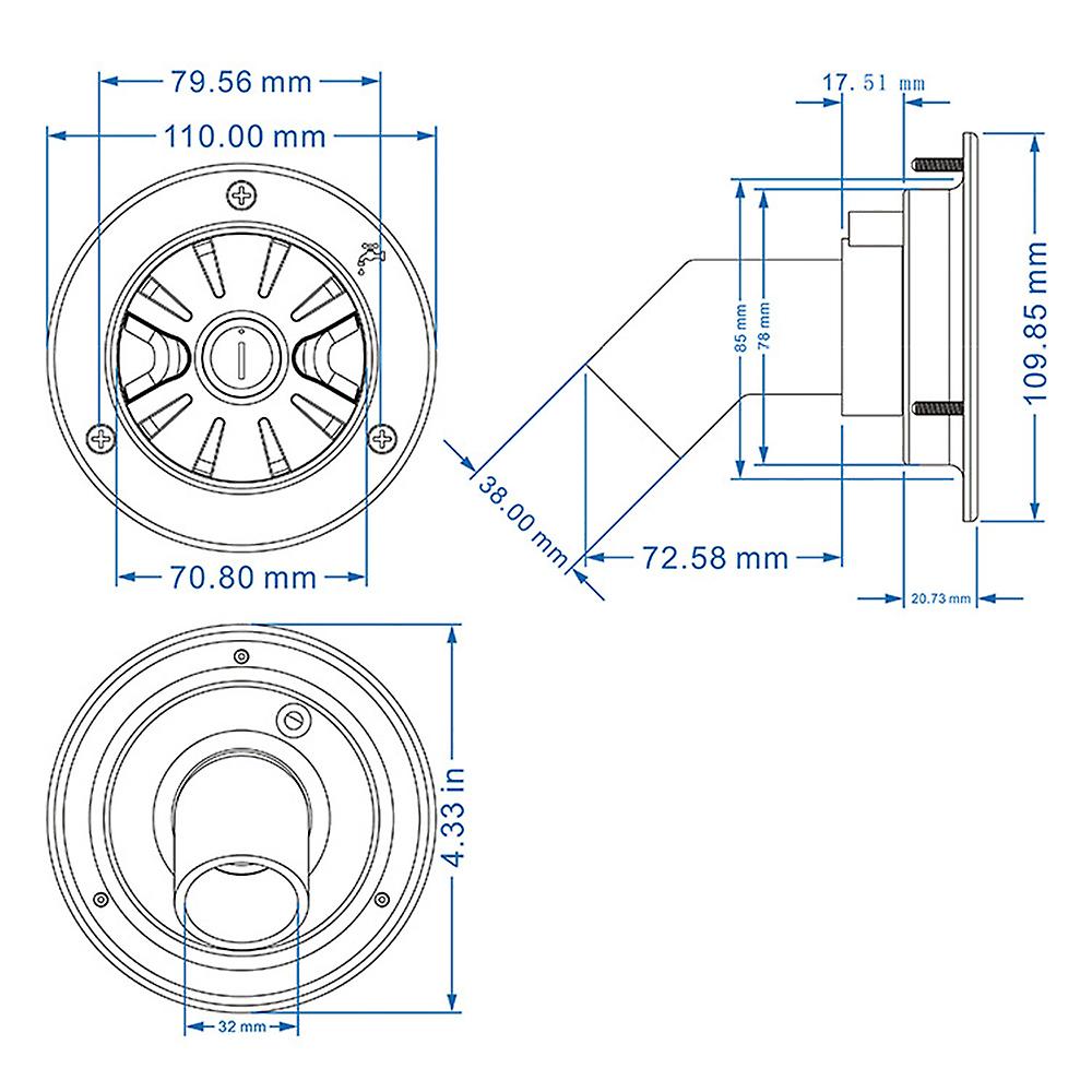 Fresh Water Lock With Key Kit Inlet Fill Dish Hatch Tank Filling Port ...