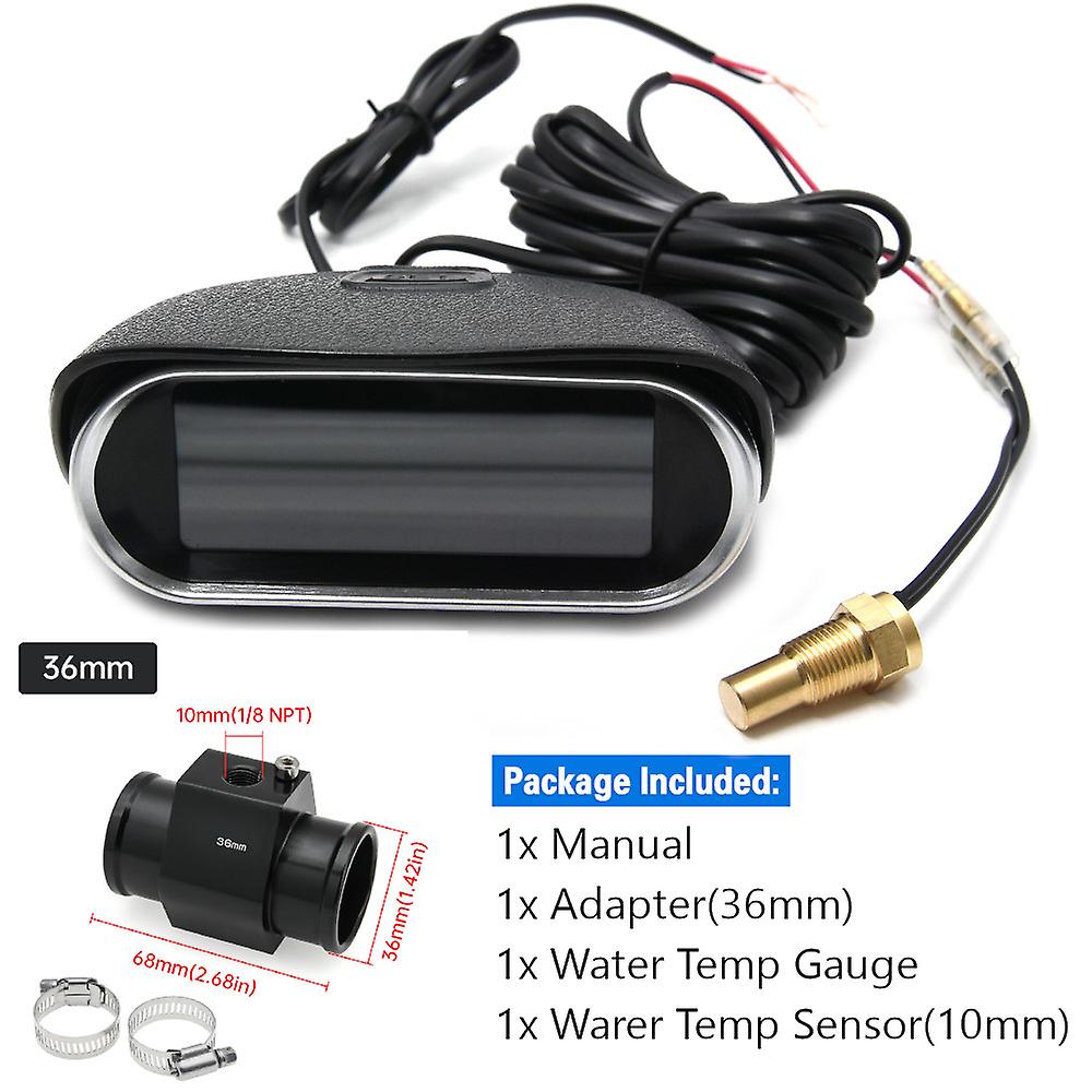 Digital Horizontal 2 In 1 Lcd Water Temp Temperature Voltmeter Volt ...