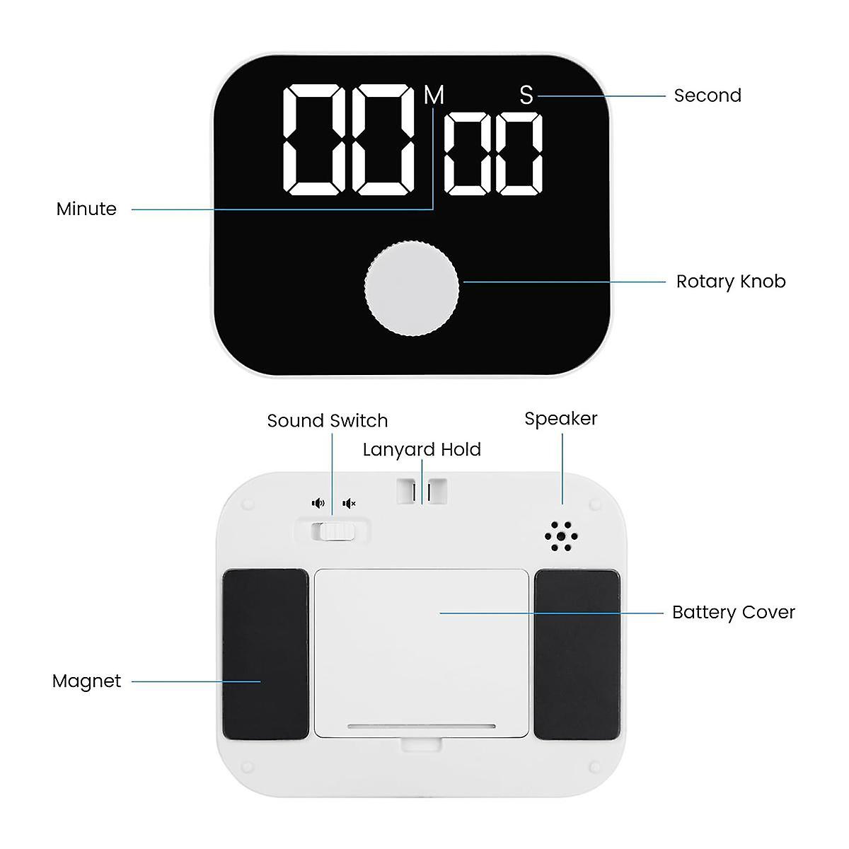 Kitchen Timer, Digital Cooking Timer Magnetic for Stopwatch Countdown ...