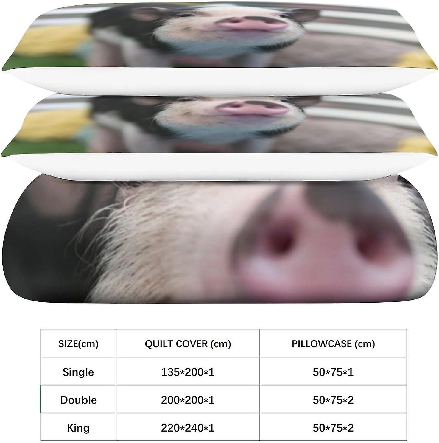 Pig Swine Quilt Cover Set 3D Printed Bedding Cute Animals Duvet Cover ...