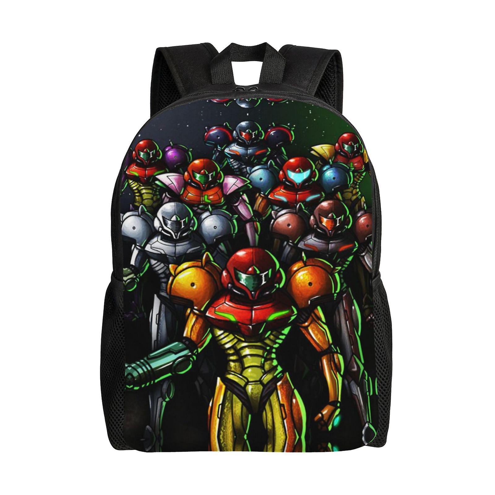 Metroid Samus Aran Cartoon Backpack Daypack for Camping Anime Bag ...