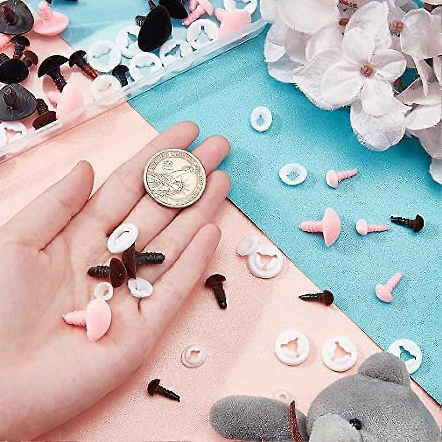 96pcs Flocking Safety Noses Crafts Amigurumi Noses Pink Pig Nose Velvet ...