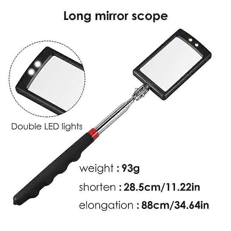 4PCTelescoping ,LED Lighted Flexible Telescoping Mirror Inspection Tool ...