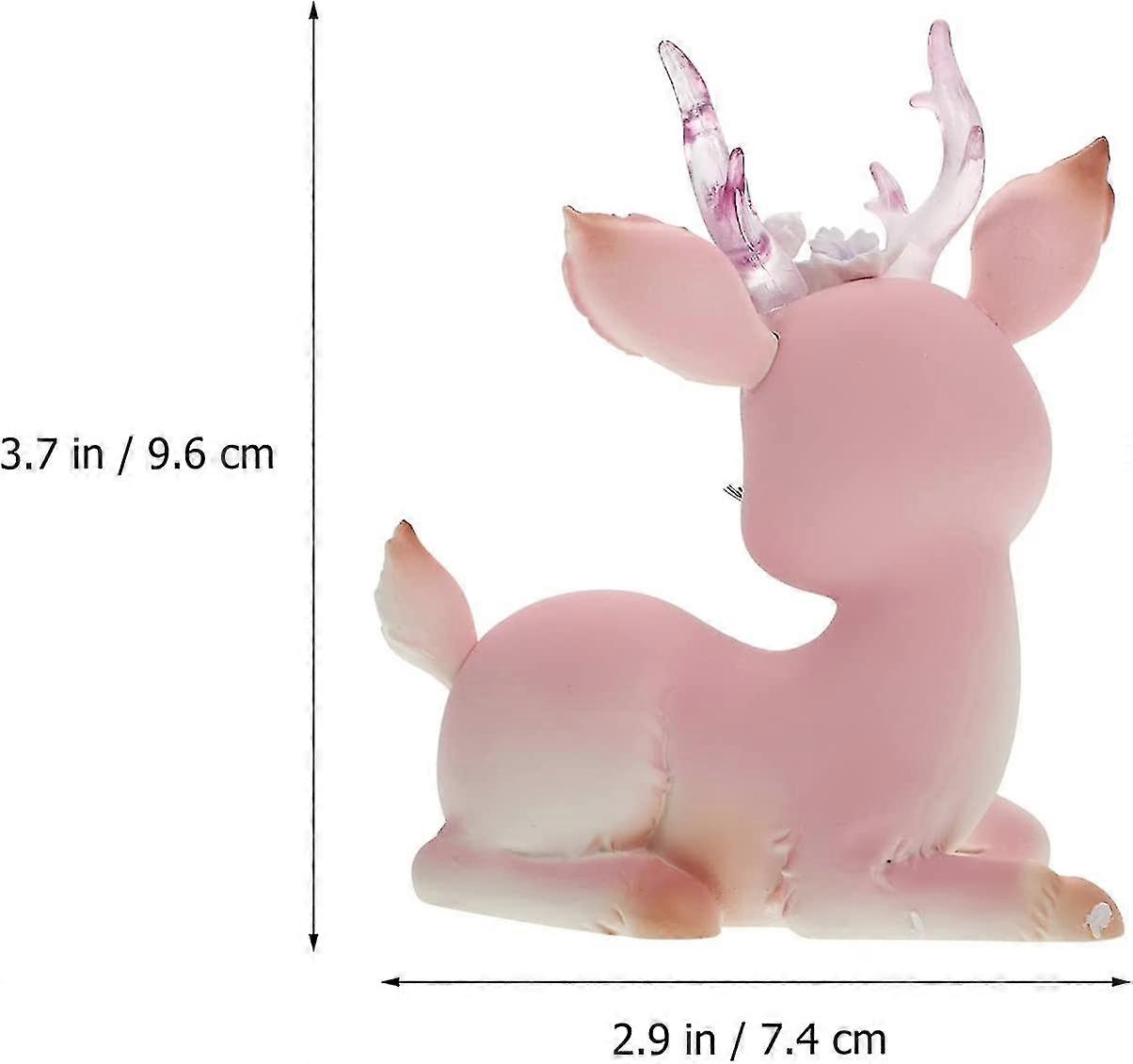 Baby Deer Figurine Cake Topper Mini Statue Doe Reindeer Fawn Decor ...