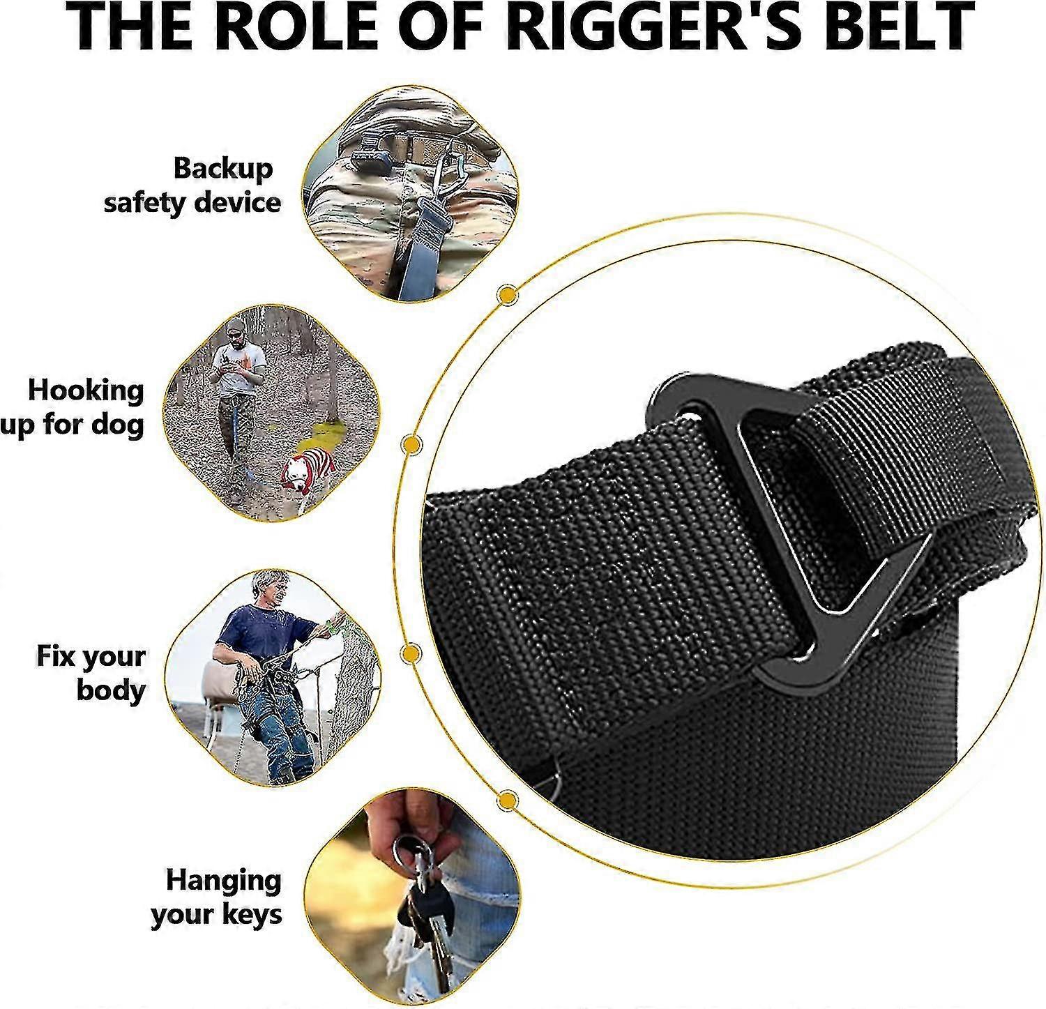 Tactical Belts For Men, Rigger Belt Utility Web Nylon Work Belt For Men ...