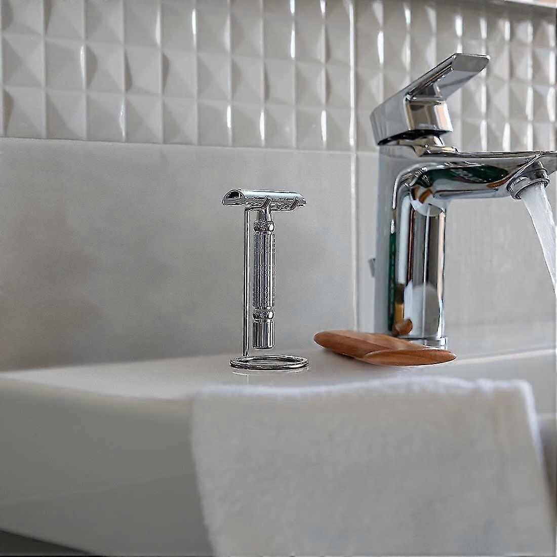 Stainless Steel Safety Razor Holder, Shaving Brush Holder, Men's Deluxe ...