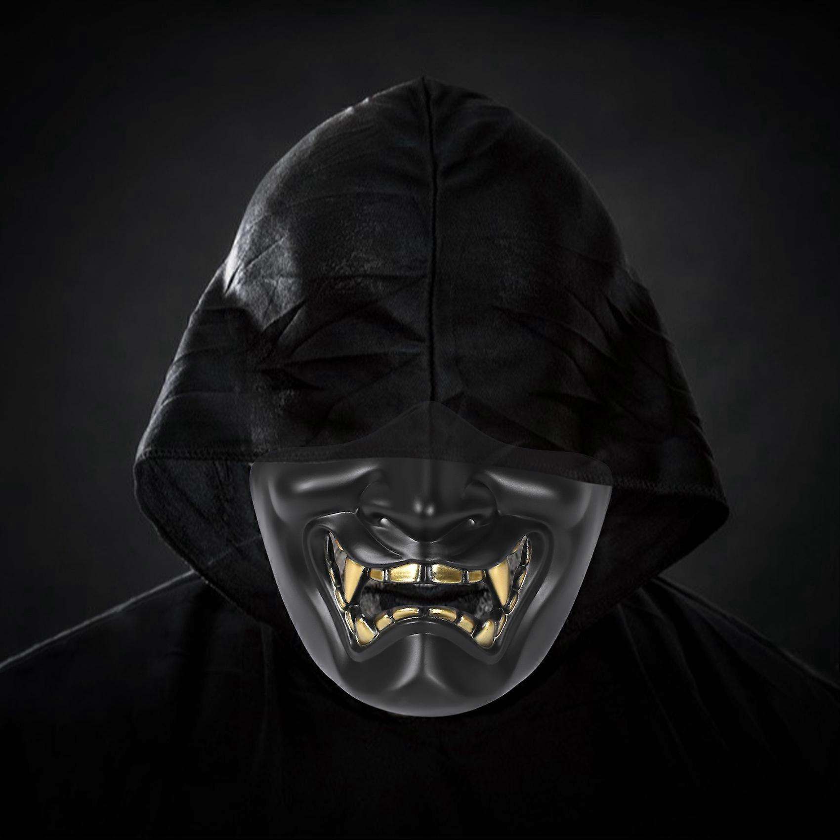 Costume Cosplay Tooth Decay Evil Kabuki Samurai Half Cover Mask Party ...