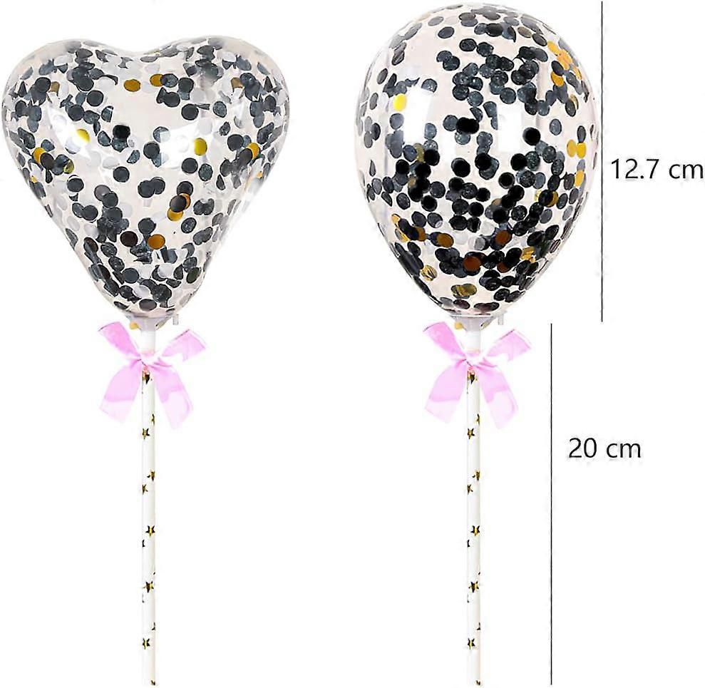 Daimay Black Birthday Cake Topper Supplies Acrylic Glitter Happy ...