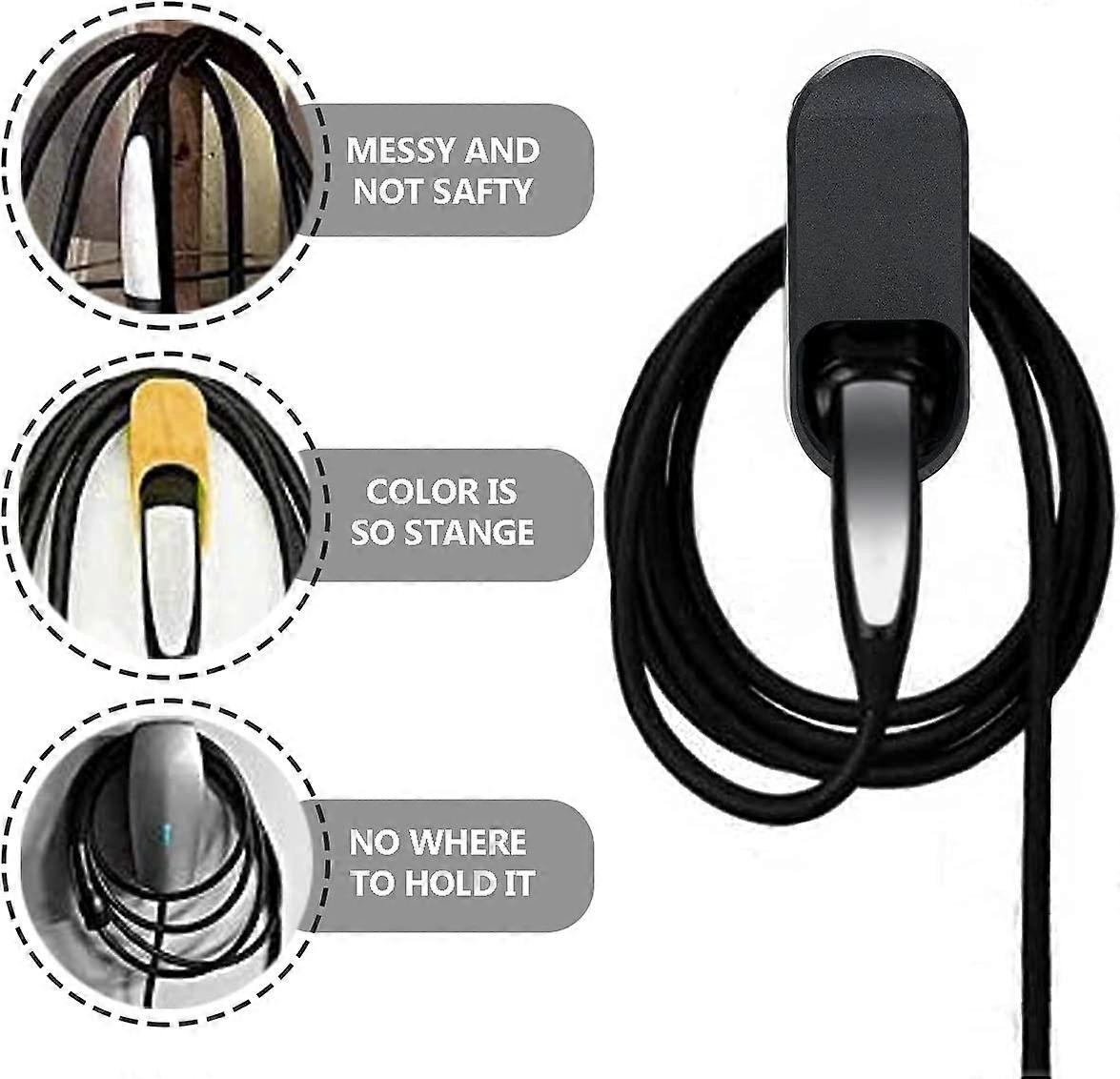EV Charger Cable Wall Connector, EV Cable Holder Electric Car Organizer ...