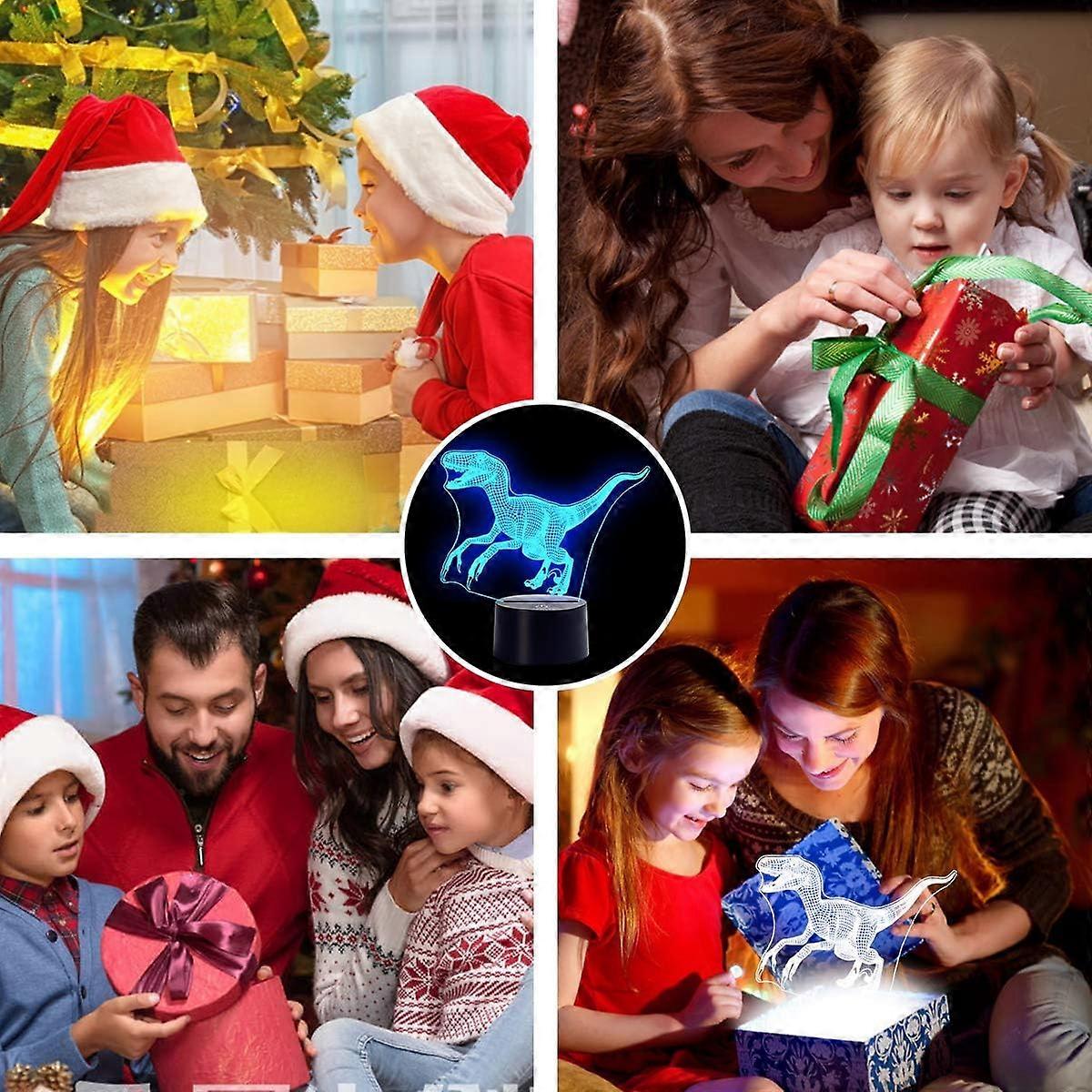 Cool 3D Jurassic Dinosaur Night Light, LED Velociraptor Raptor Night ...