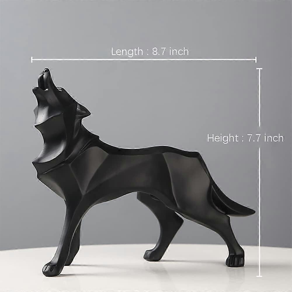 Wolf Statue Resin Wolf Figurine Geometric Wolf Sculpture Animal ...