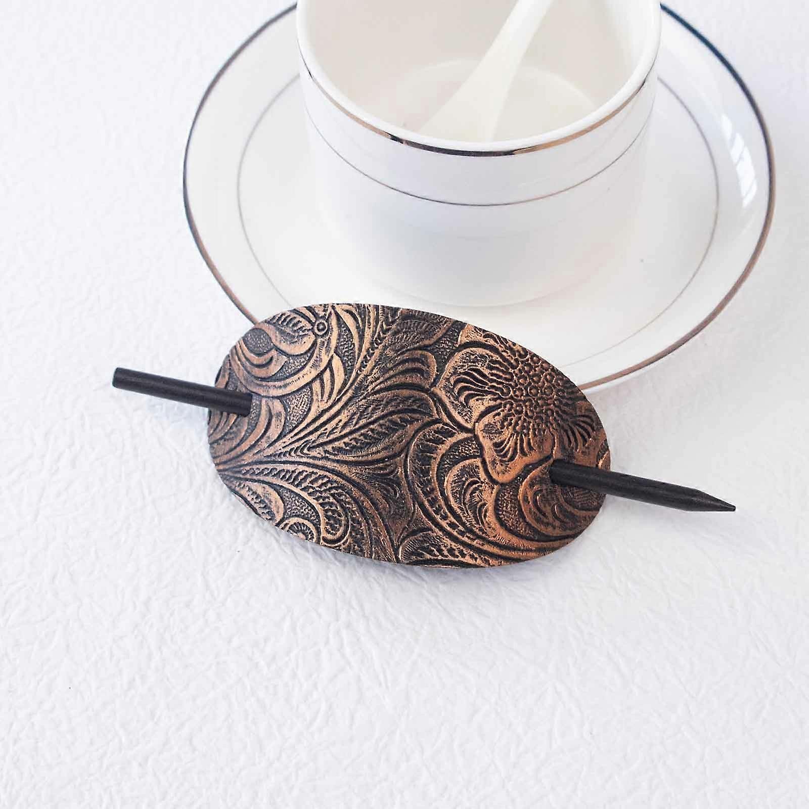 The Ordinary Hair Care Leather Hair Pin With Stick - Oval Faux Leather ...