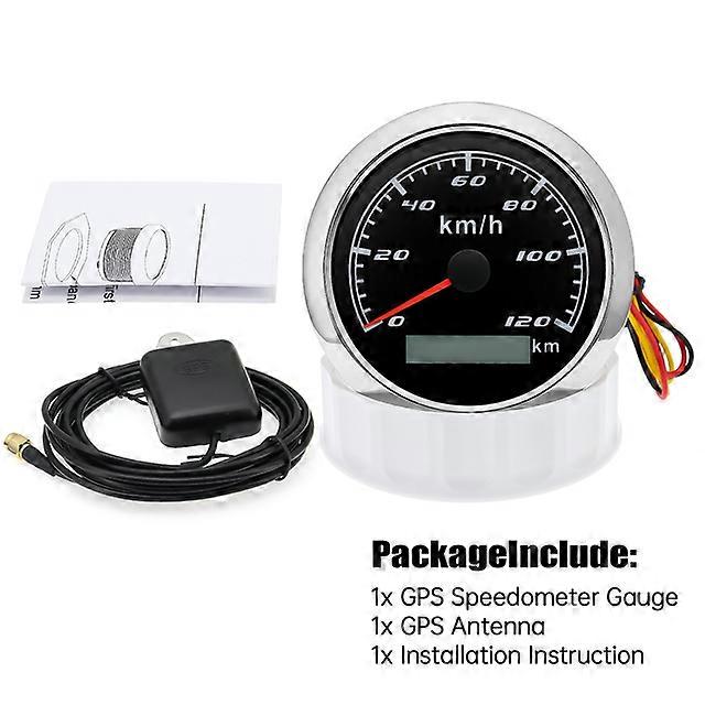 Universal 85mm GPS Speedometer Digital Gauge 30 60 120 200 KMH Odometer ...