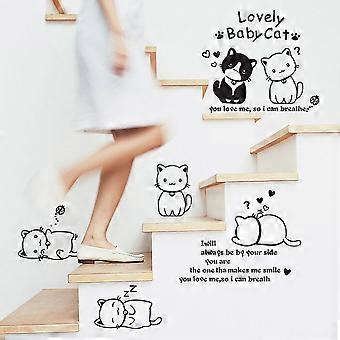 Cartoon Lovely Cats Removable Wall Sticker Decal, Children Kids Baby ...