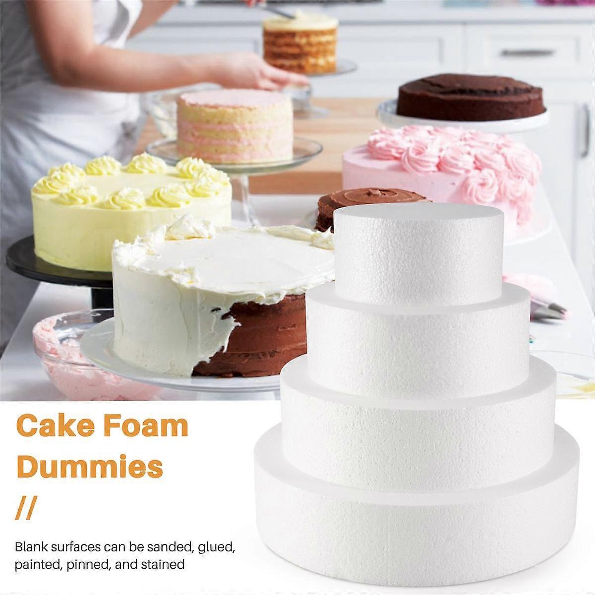 4 Pack Foam Cake Dummy for Decorating and Wedding Display,Sculpture ...