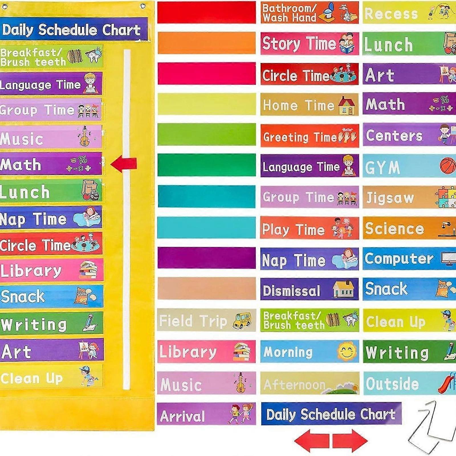 Daily Schedule Pocket Chart Classroom Chart for Preschool Classroom ...