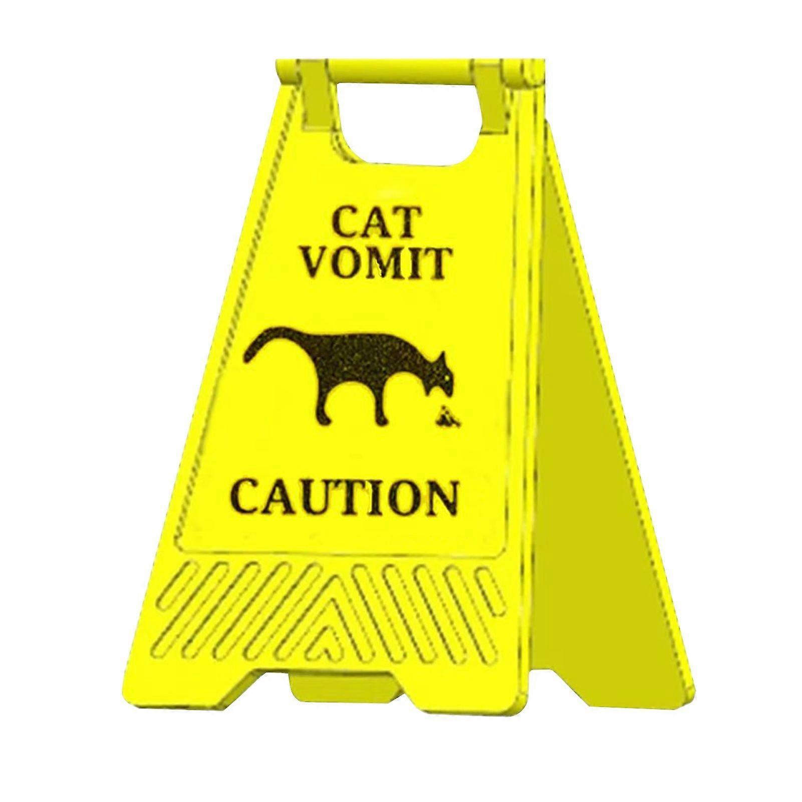 Cat Vomit Sign 3.9 Inch 3D Printed Warning Sign for Cat Dog Vomit Cat ...