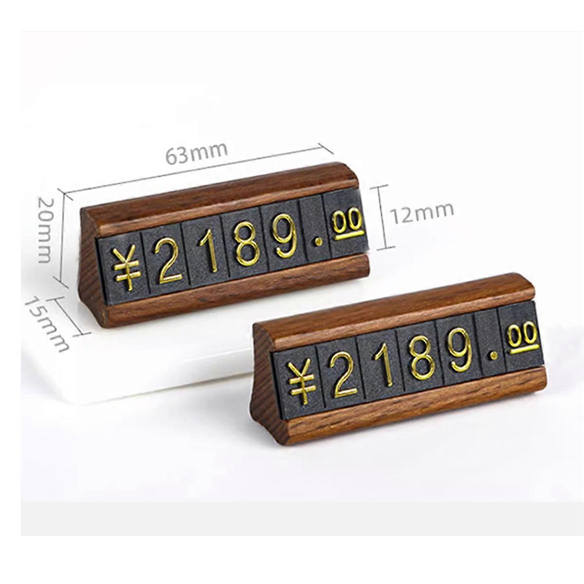 40 Sets Mini Wood Combined Number Price Cube Tag Jewelry Adjustable ...