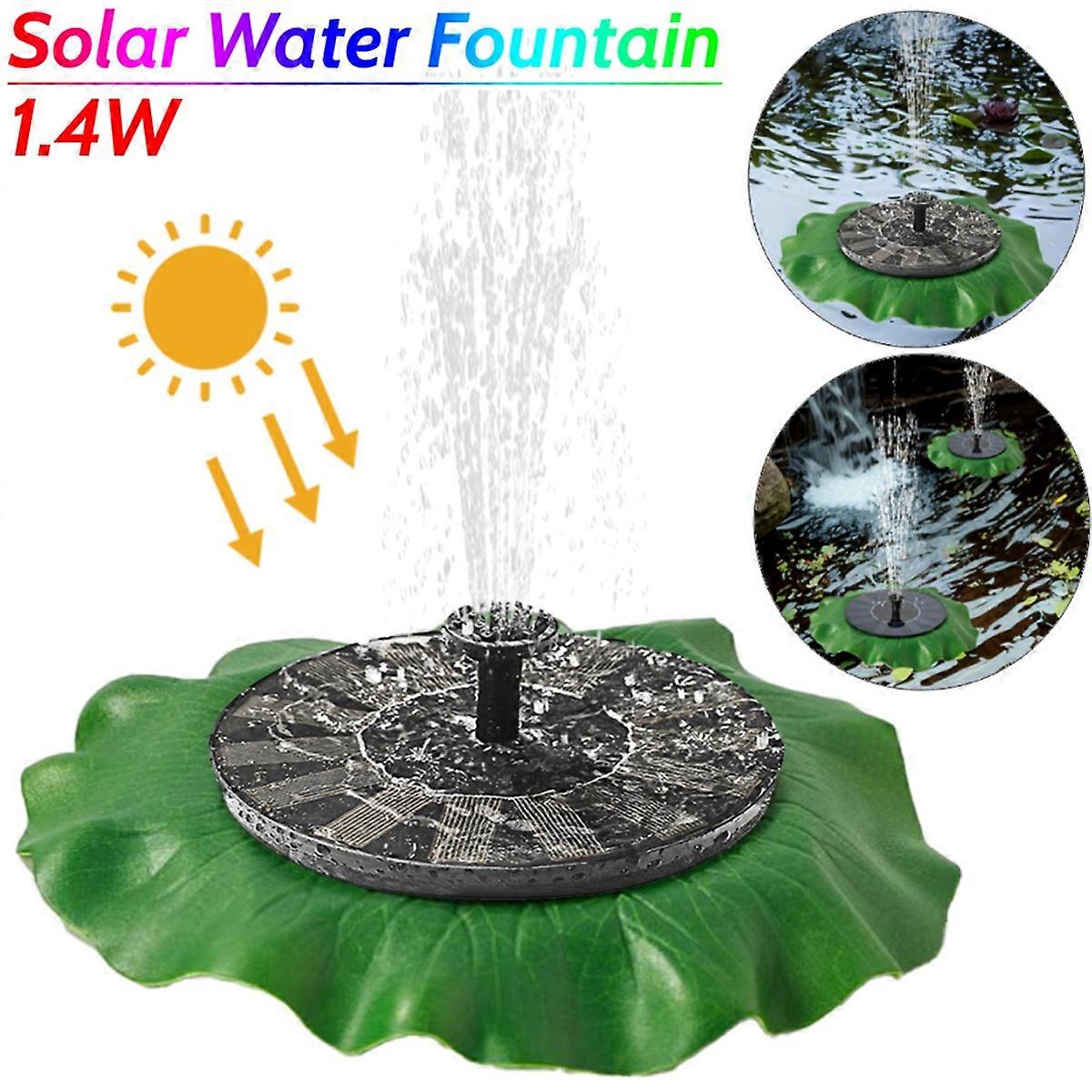 Solar Water Fountain with 6 Nozzles Mini Water Fountain Bird Bath Lotus ...