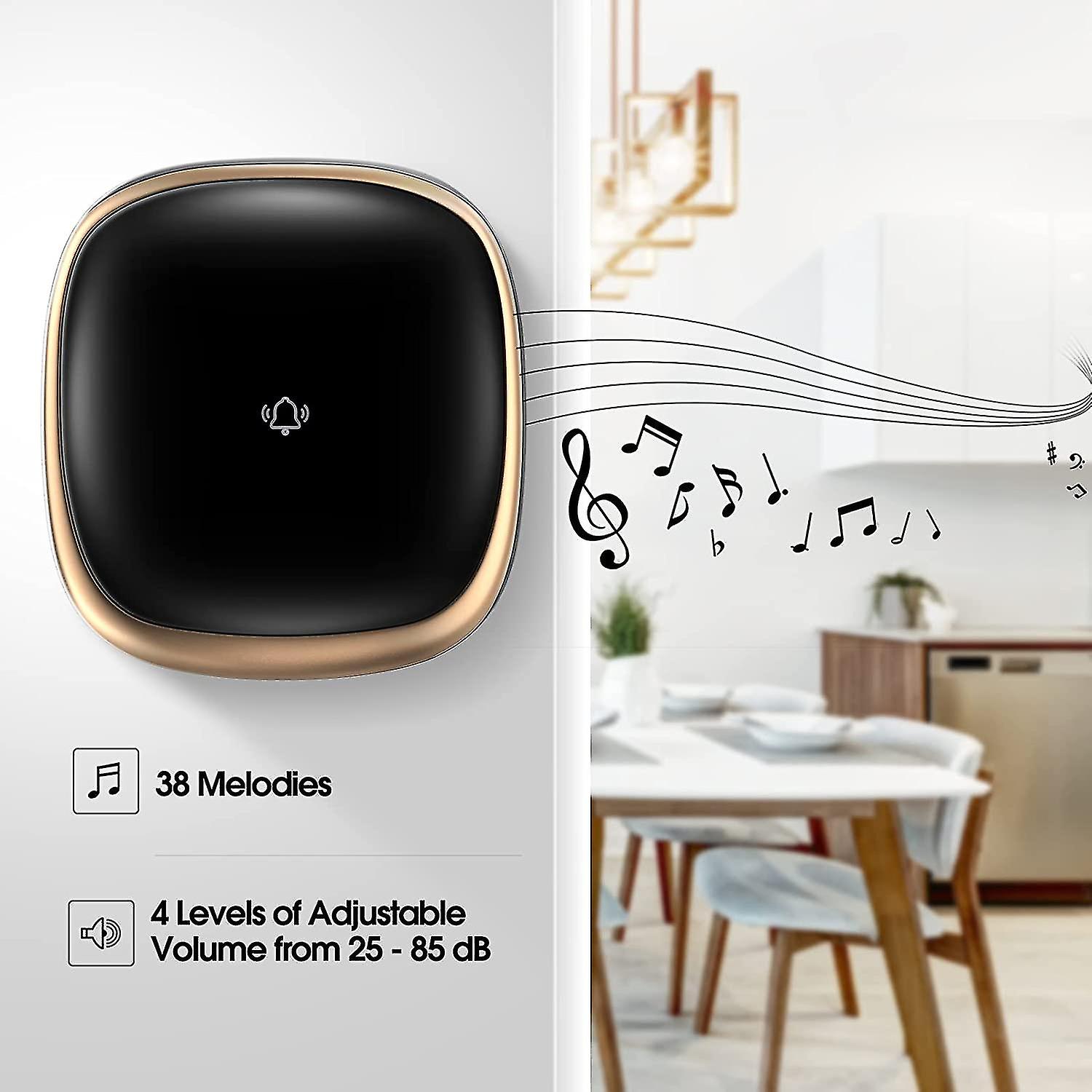 Wireless Doorbell Waterproof Door Bells Battery Operated Wireless ...