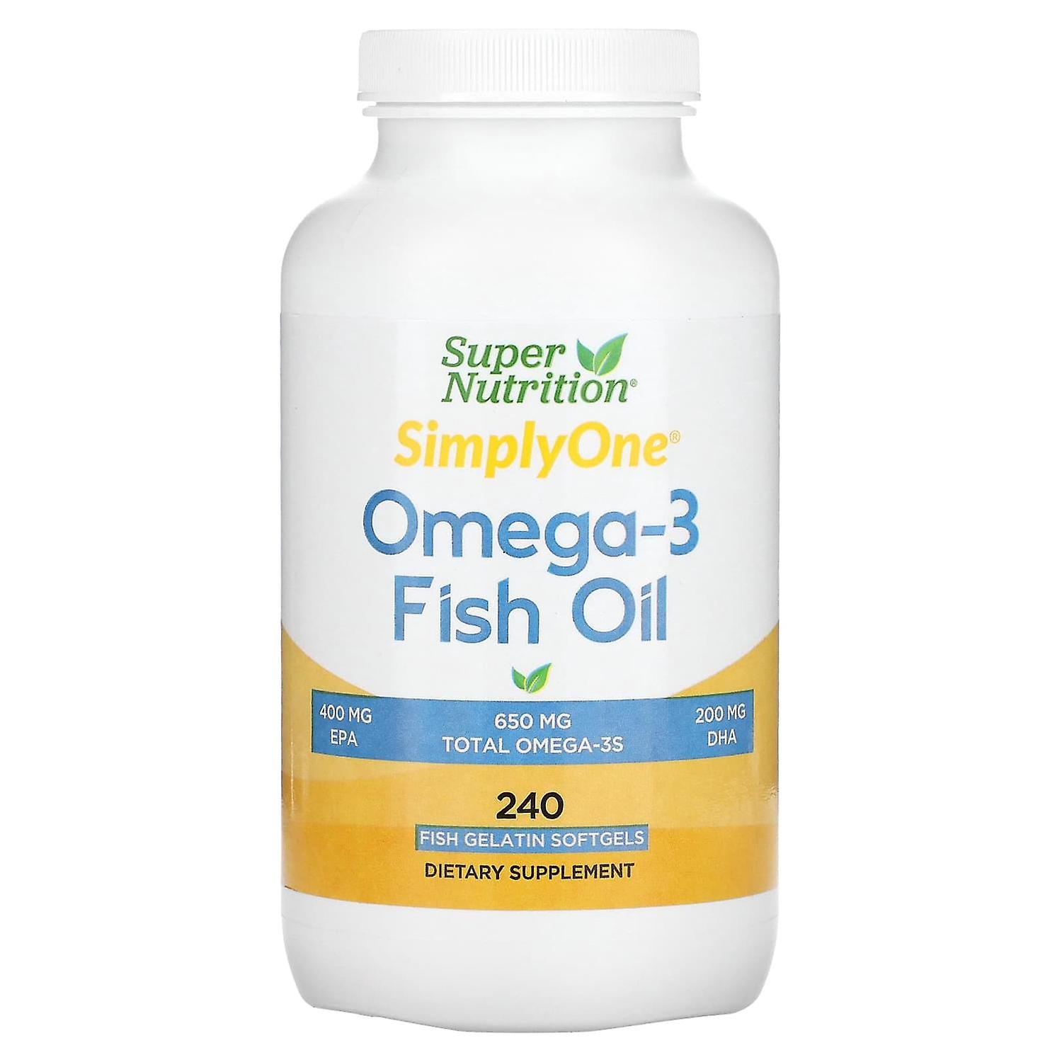 Super Nutrition, Omega-3 Fish Oil, 1,000 mg, 240 Fish Softgels | Fruugo US