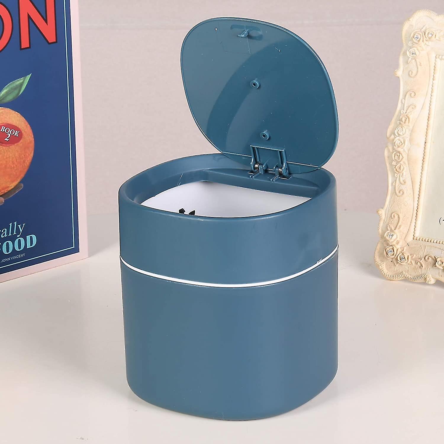 Mini Trash Can With Lid, 2 Liter Countertop Trash Can Wastebasket ...