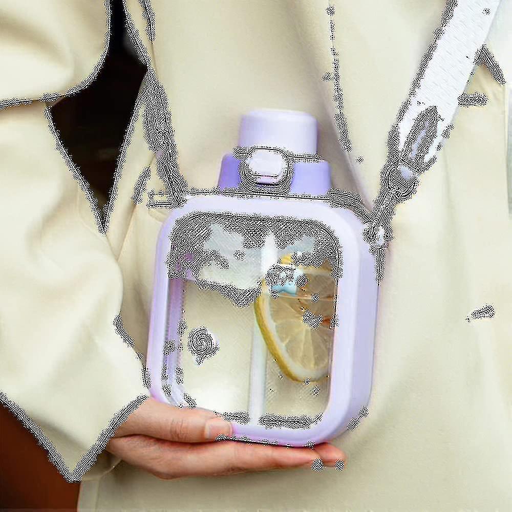 Kawaii Water Bottle Cute Square Water Bottles With Straw,portable ...