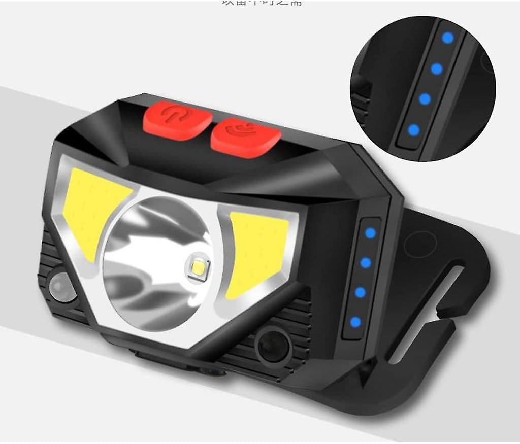 Cob Red Light Warning Light Strong Light Fishing Headlight Waterproof ...