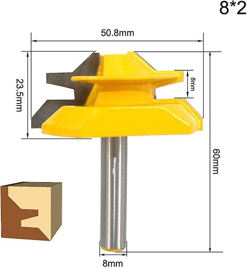 3pcs 8mm Shank 45 Degree Lock Miter Router Bit, Woodworking Milling ...
