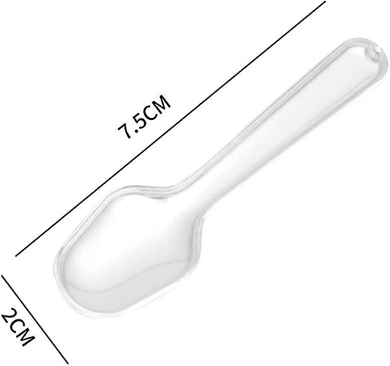 500pcs Disposable Plastic Spoons Clear Ice Cream Spoons Mini Spoons For ...