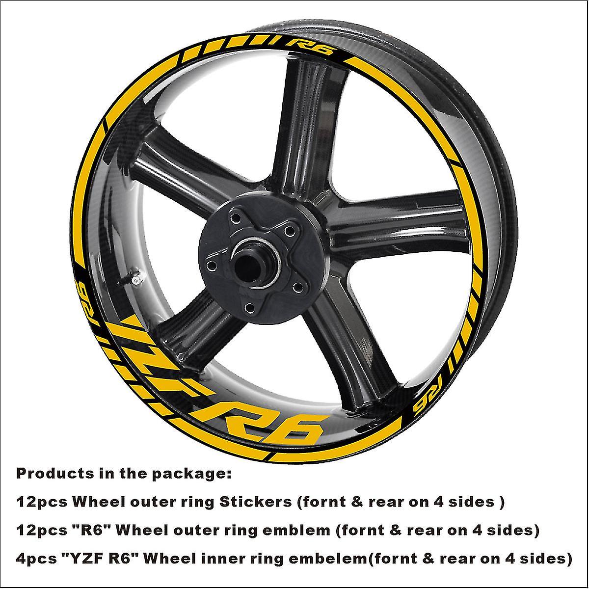 Rim Sticker For Yamaha R6, Kit'autocollants De Whees, Logo Yzf R6 ...