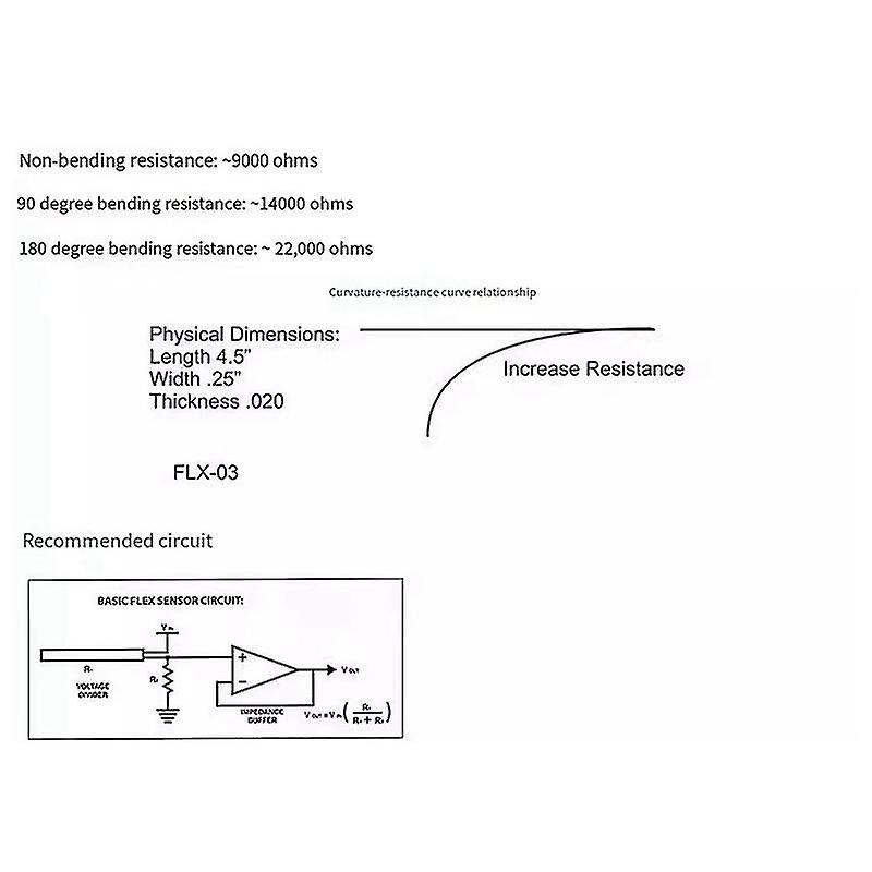 Flex Sensor 4.5 Inch Flex Sensor For Manipulator Electronic Glove ...