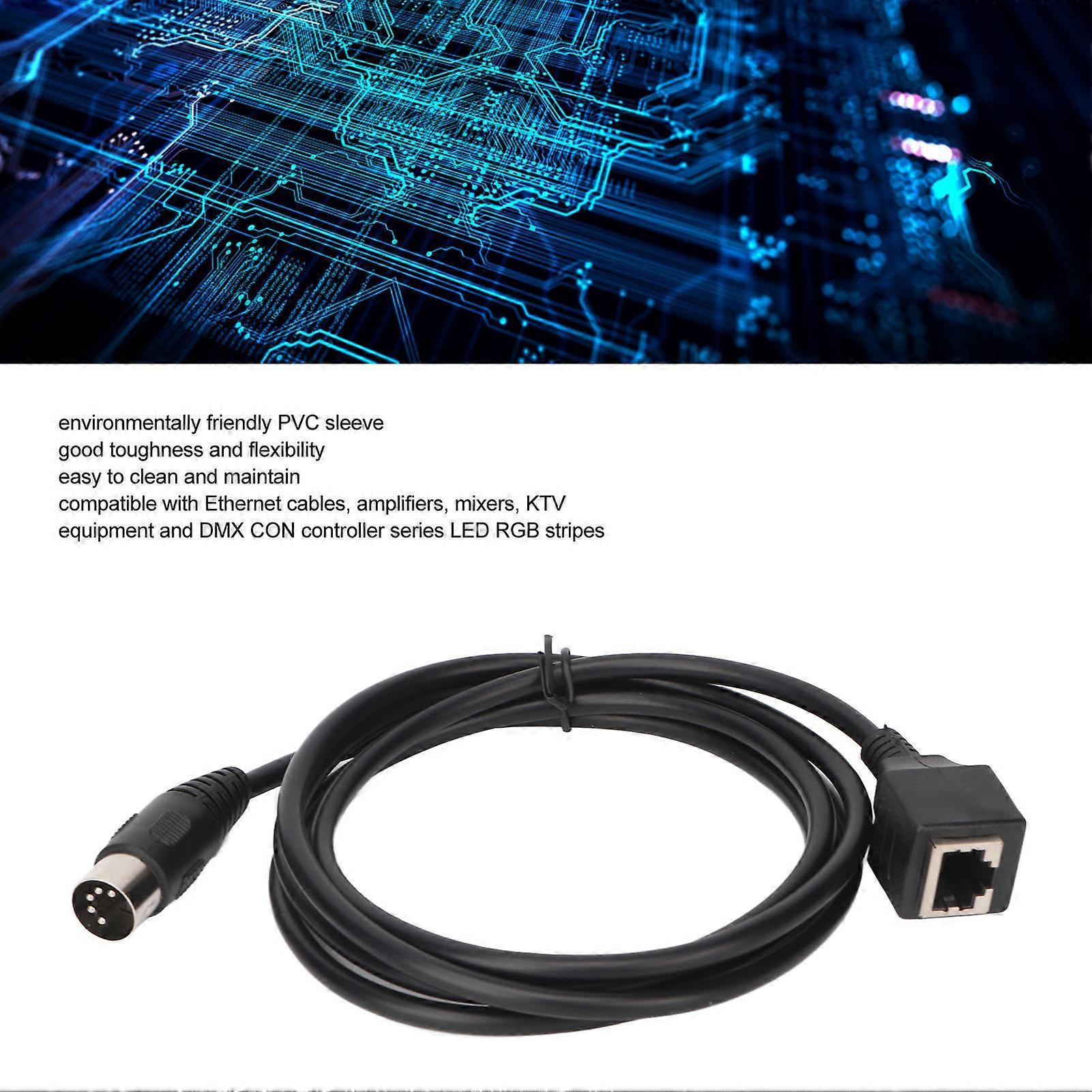 DIN 5 PIN to RJ45 Cable 4.9ft 5 Pin Male to RJ45 Female Plug Din Sound ...