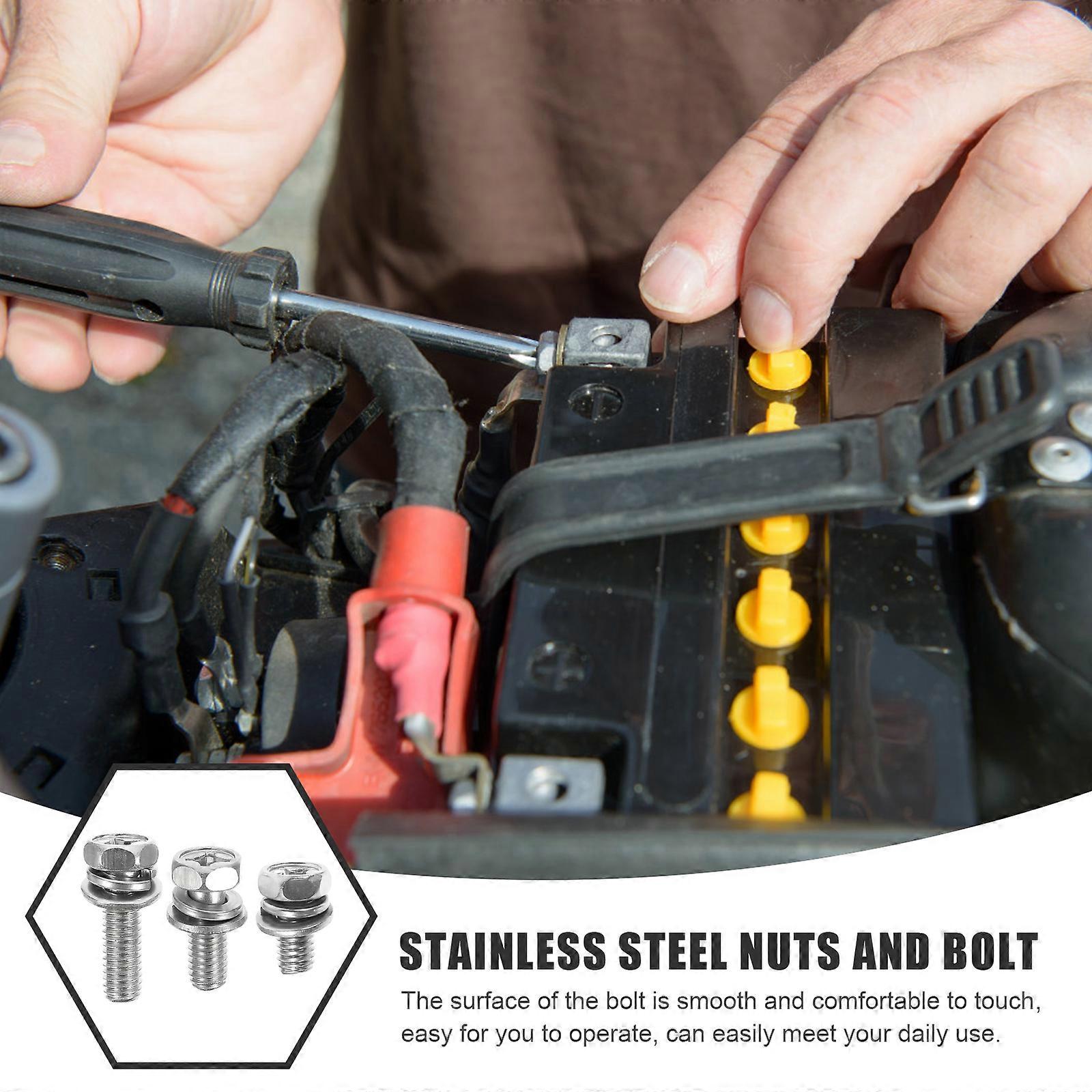 18pcs Stainless Steel Nuts and Bolt Motorcycle Battery Terminal Bolt ...