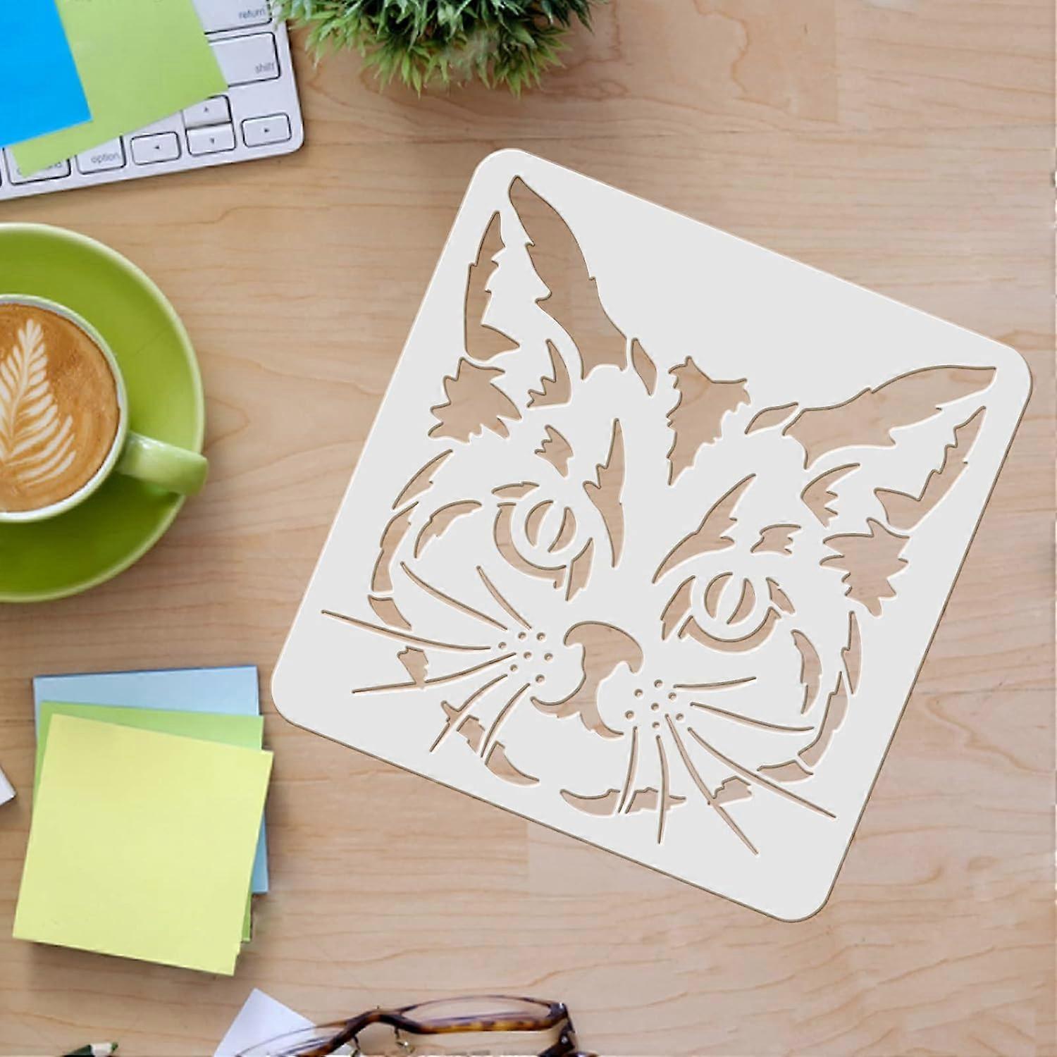 Cat Stencils Template 11.8x11.8inch Plastic Cat Drawing Painting ...