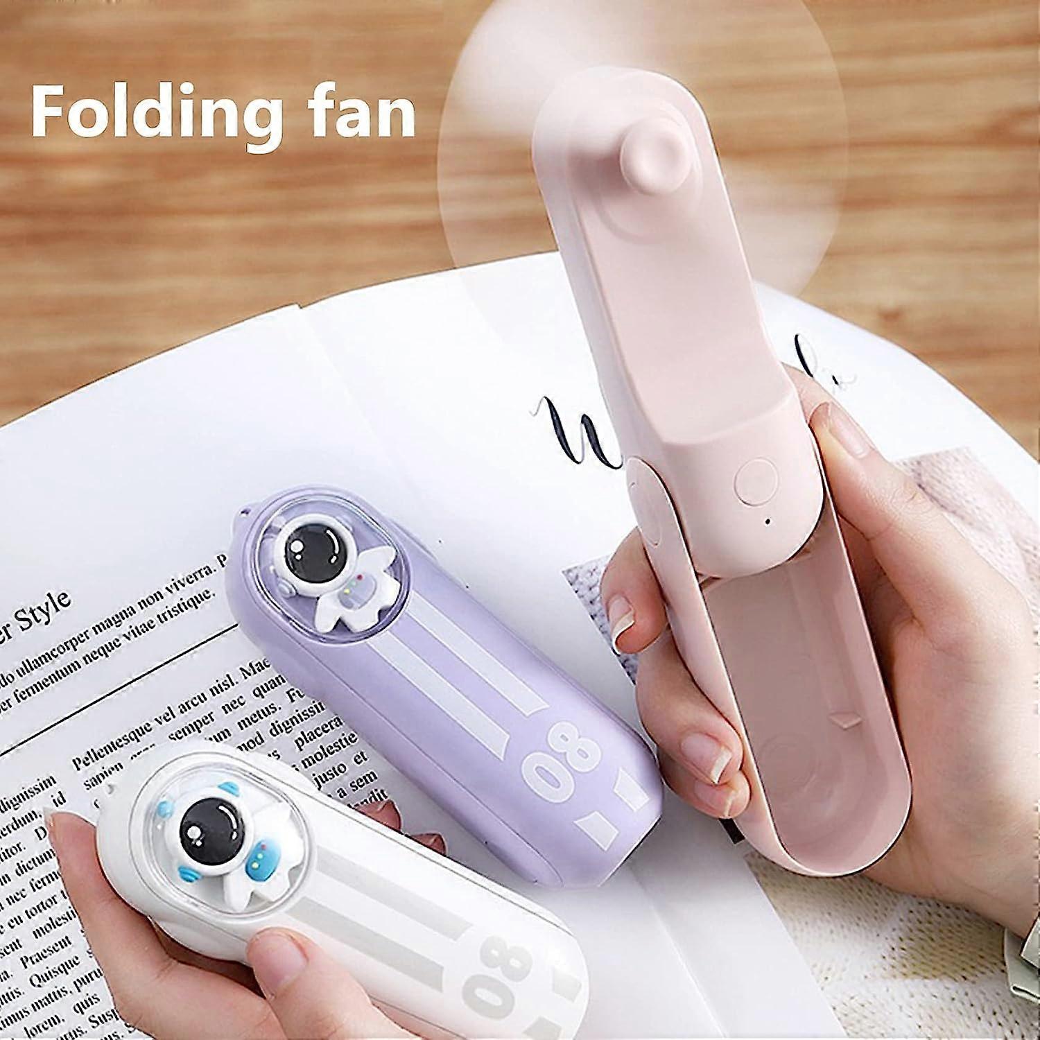 Hand Fan, Mini Folding Hand Fan 3 in 1 USB Electric Handheld Fan ...