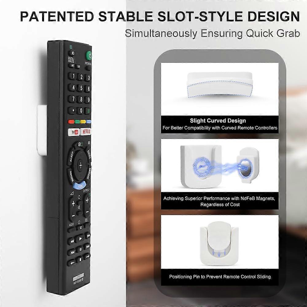 2pcs Magnetic Remote Control Holder Wall Mount, Innovative Slot Design ...