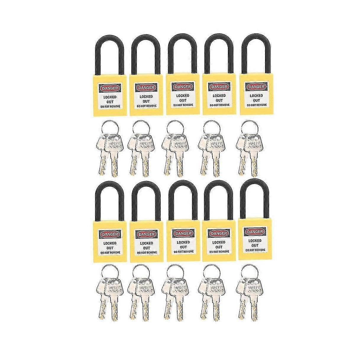 10pcs Safety Lockout Padlock 38mm Nylon Shackle Engineering Plastics ...